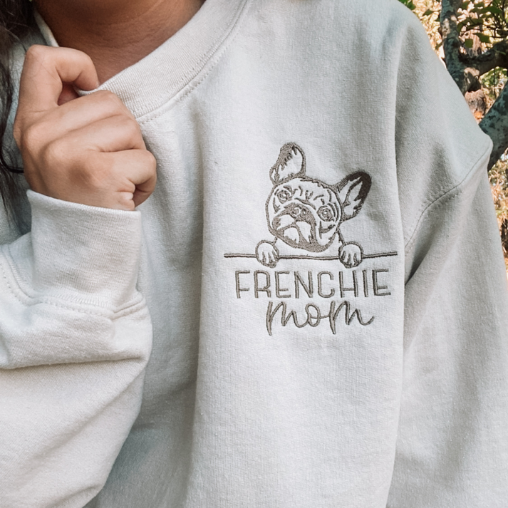Personalized Dog Mom Name Sweatshirt | Embroidered – Kewteepie